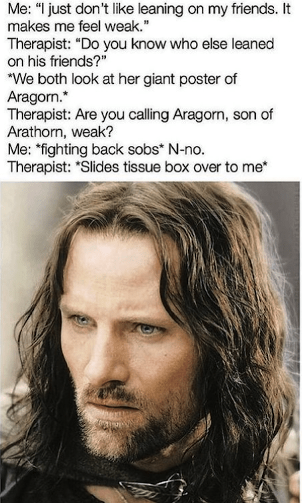 LOTR themed memes are precious and worth seeking