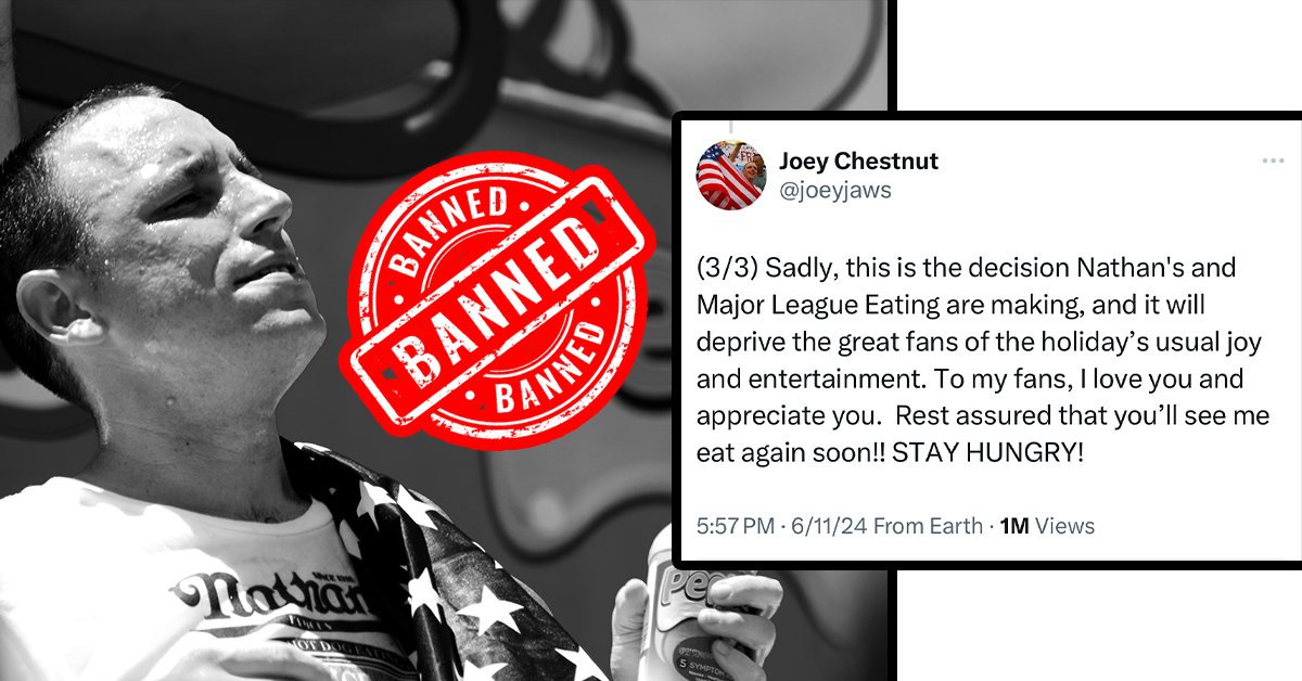 Joey Chestnut banned over brand beef with Nathan's and Impossible