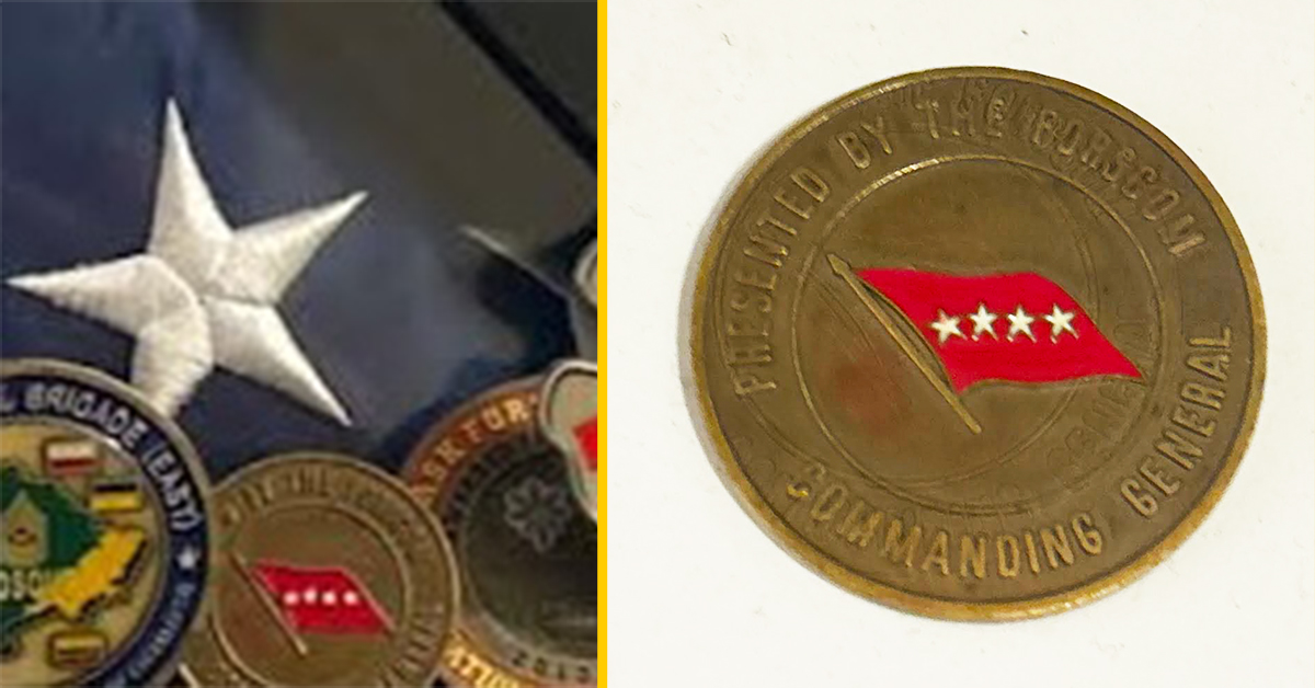 Chivers share challenge coins - 82nd Airborne 4th Battalion