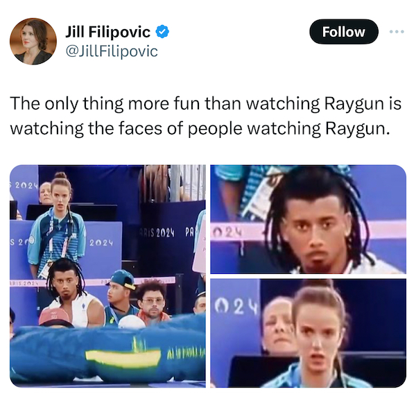 Aussie Olympian named Raygun breakdances her way to meme glory