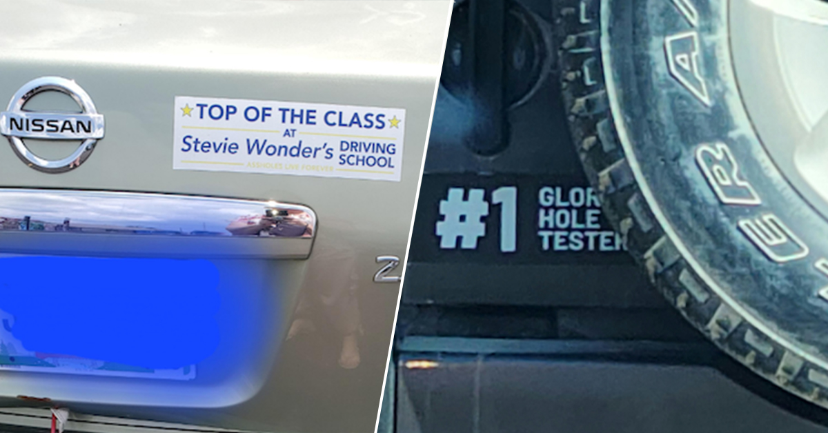 Bumper stickers are windows to a car's soul & the driver's stupidity