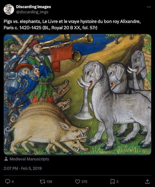 Medieval Art and Animals mix as well as Oil and Water