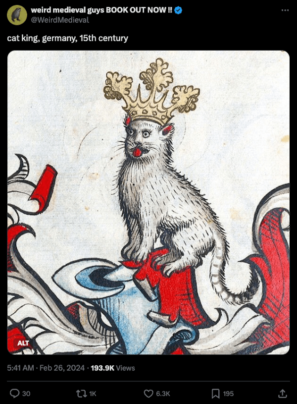 Medieval Art and Animals mix as well as Oil and Water