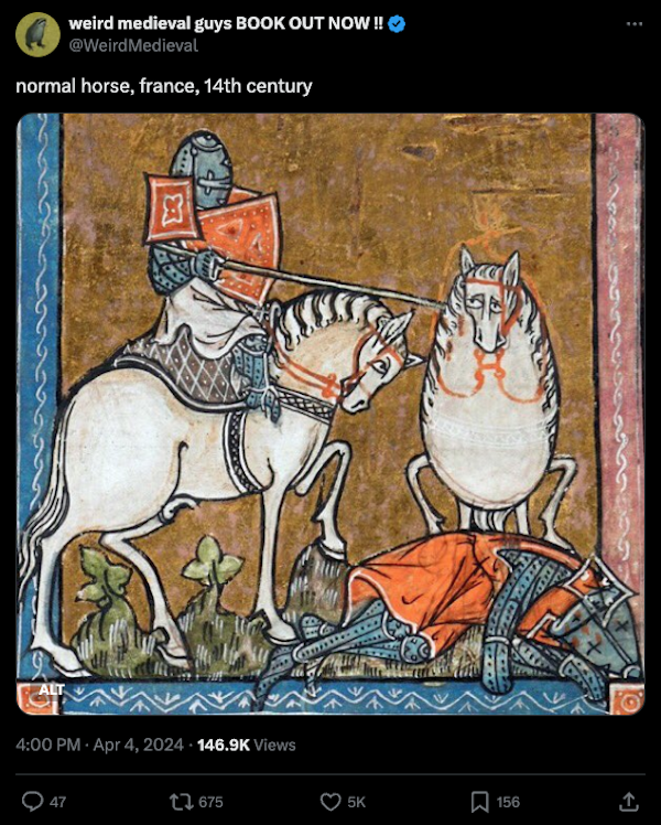 Medieval Art and Animals mix as well as Oil and Water