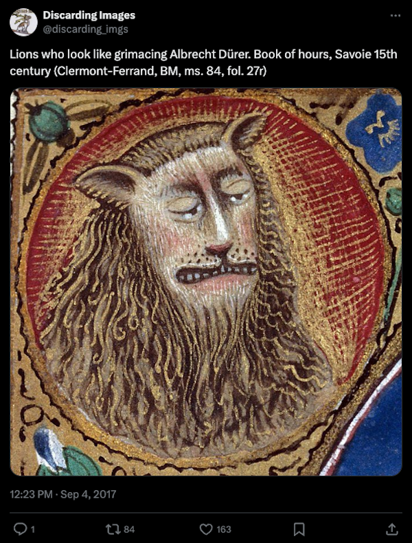 Medieval Art and Animals mix as well as Oil and Water