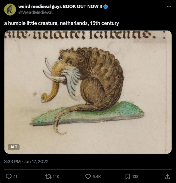 Medieval Art and Animals mix as well as Oil and Water