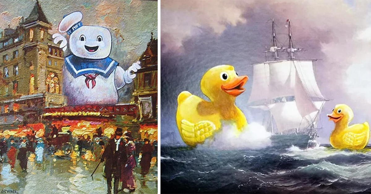 25 upcycled thrift store paintings full of artsy-fartsy goodness