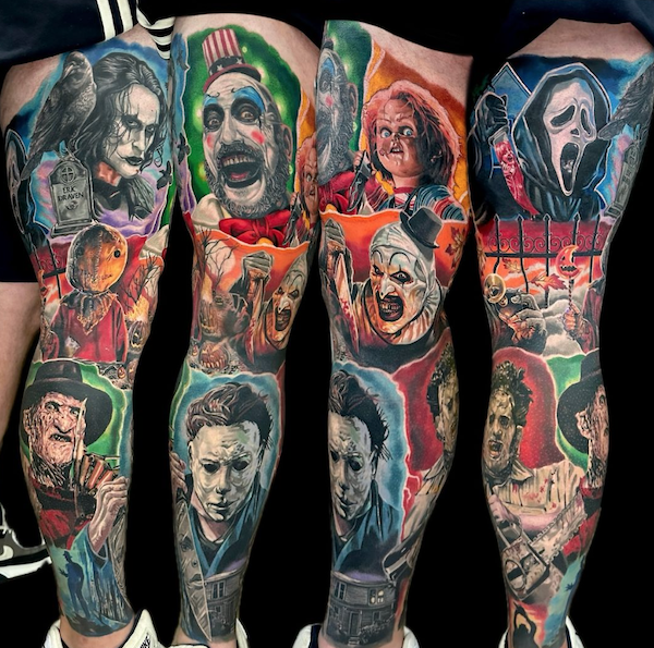 25 insane tattoos based on iconic horror movies