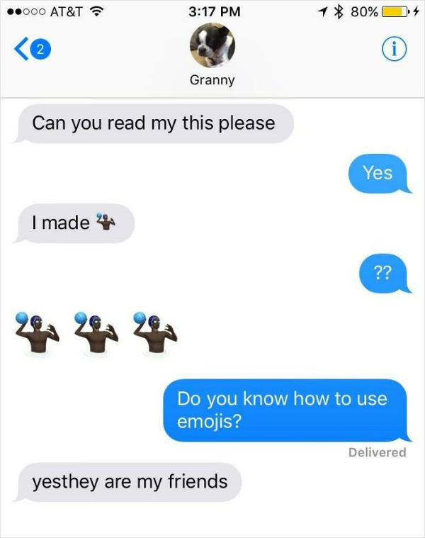 Old-Timers Texting Go together Like Oil and Vinegar