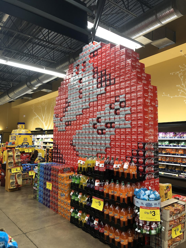 Michelangelo wishes he could create art as good as these soda displays