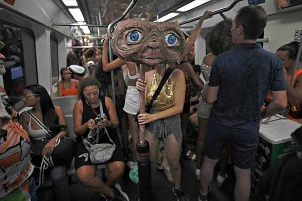 Insane sights are often found riding the subways