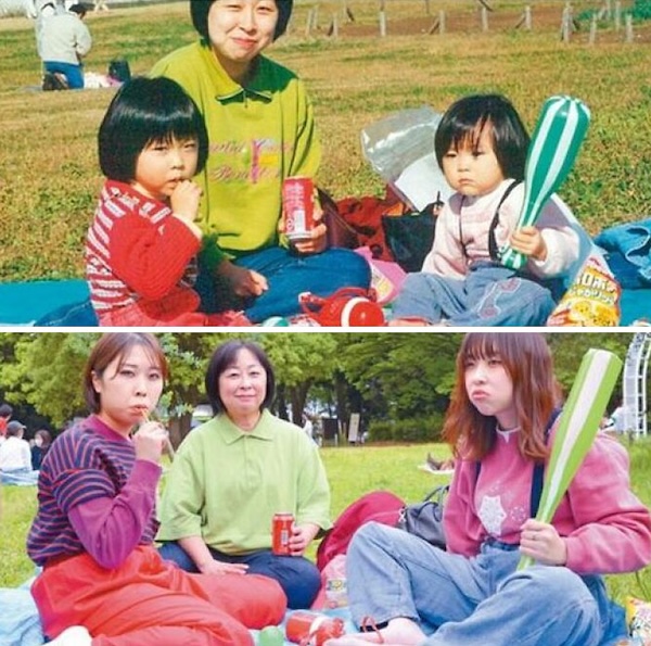 Families recreating old photos and keeping the memories alive
