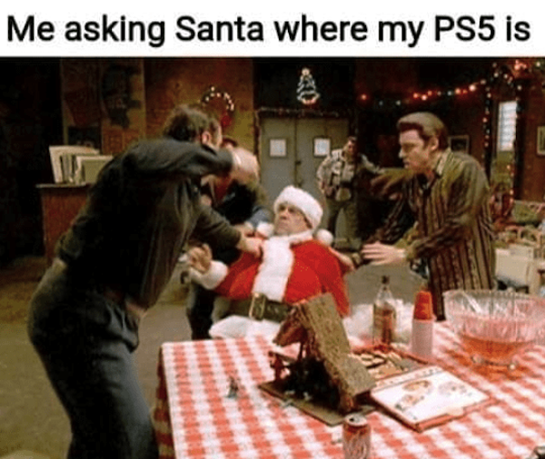 Unwrap Christmas memes while hiding from family on the toilet