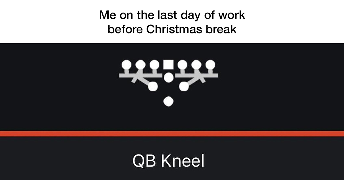 Run out the clock with Leather bound NFL memes from Week 16