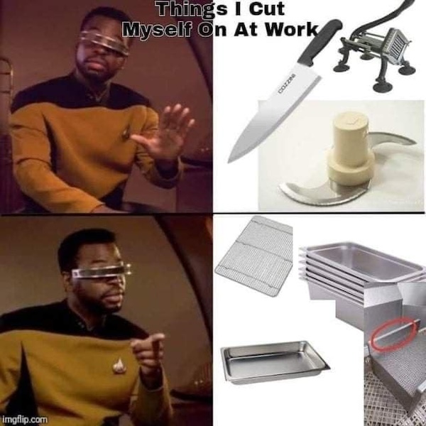 Memes for chefs and hospitality workers to look at in the walk-in