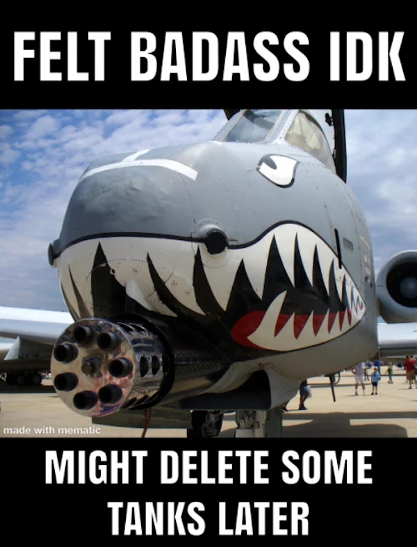 Memes A-10 Warthog Brrrrrtt Awesome USA Humor, Funny Thunderbolt ii