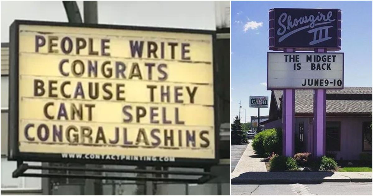 Funny Roadside Marquee Signs That Hit Harder Than a Pothole