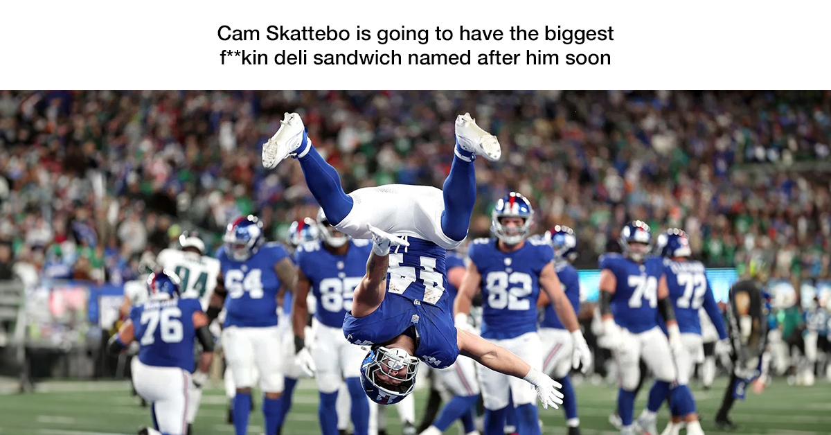 Let's run through leather bound NFL memes from Week 6 like Skattebo