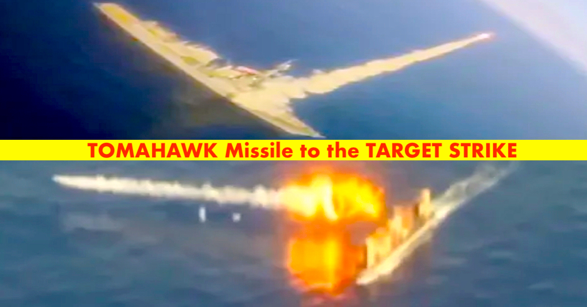 Rare Footage Tomahawk Missile to Hit Target by F-18 Pilot Helmet POV